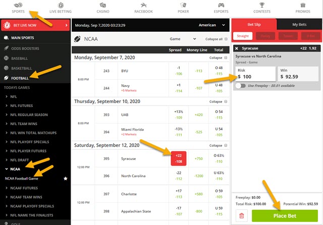 How To Bet On NCAA Football from the USA - 3 Step Guide